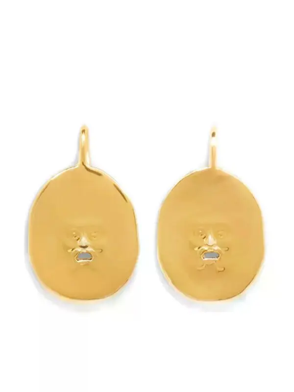 Patou Face Motif Earrings - Gold
