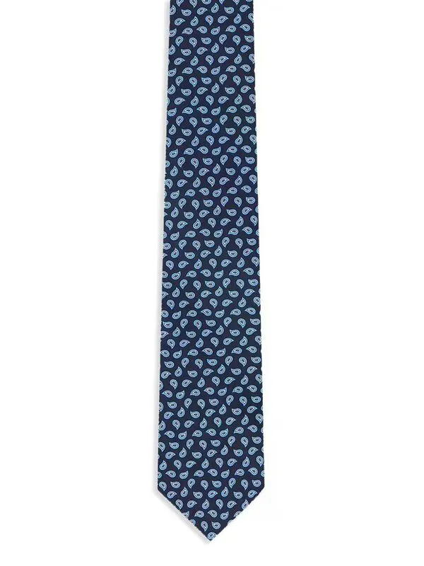 Zegna Patterned Jacquard Tie - Blue