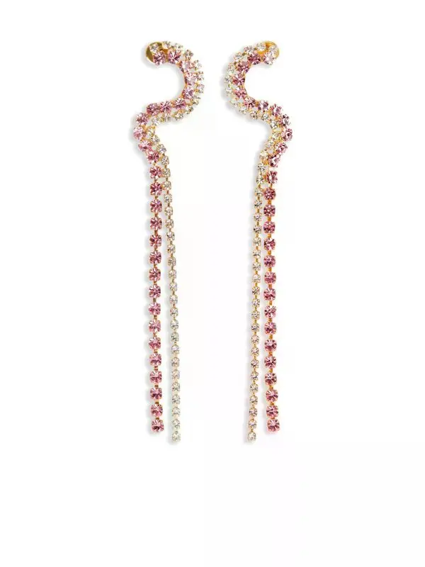 Patou Waterfall Crystal Earrings - Pink