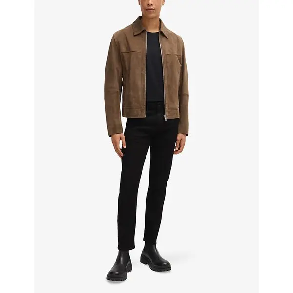 BOSS Delaware Brand-patch Slim-fit Denim Jeans - Black