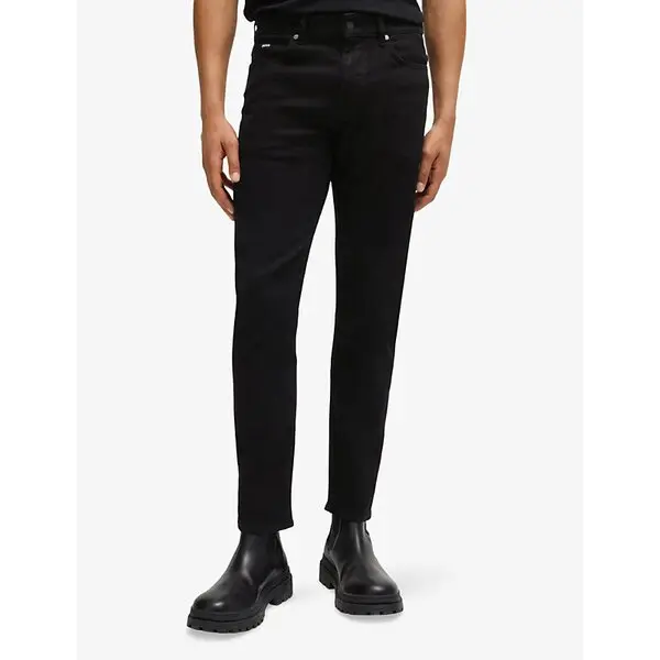 BOSS Delaware Brand-patch Slim-fit Denim Jeans - Black