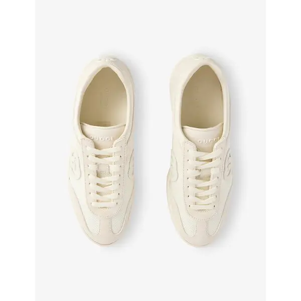 Gucci Interlocking G Suede Trainers - Off White
