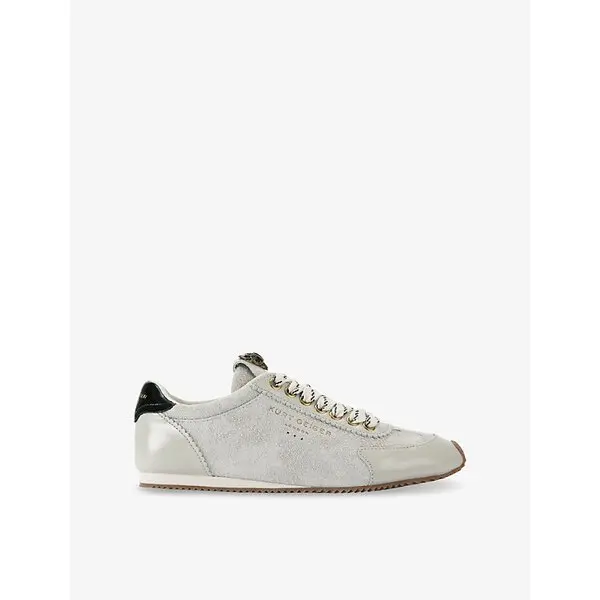 Kurt Geiger Islington Eagle-Embellished Leather Trainers Bone
