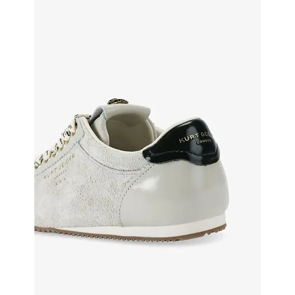 Kurt Geiger Leather Trainers With Eagle Embellishment - Bone