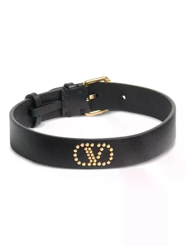Valentino Garavani Vlogo Signature Leather Choker - Black