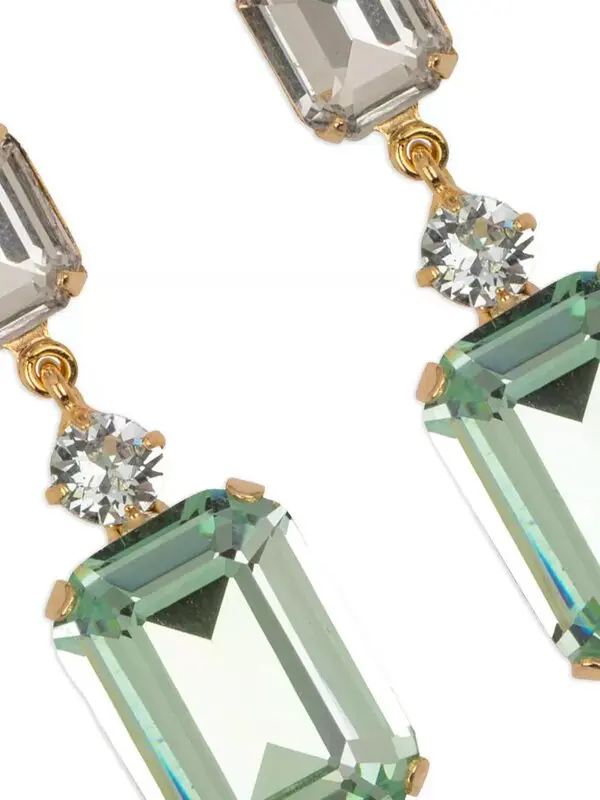 JENNIFER BEHR Justine Crystal Drop Earrings - Green