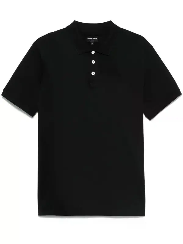 Giorgio Armani Piqué Polo Shirt - Black