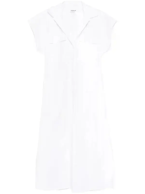 DONDUP Cotton Midi Shirt Dress - White