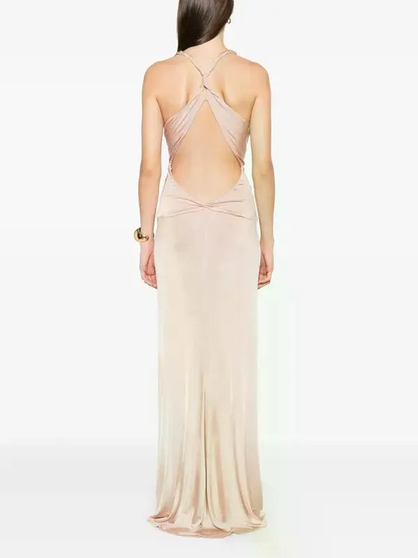 sachin and babi light blue dress TOM FORD Knot-detail Maxi Dress - Neutrals