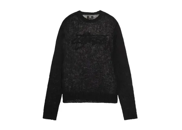 StÜssy Loose Knit Logo Sweater - Black