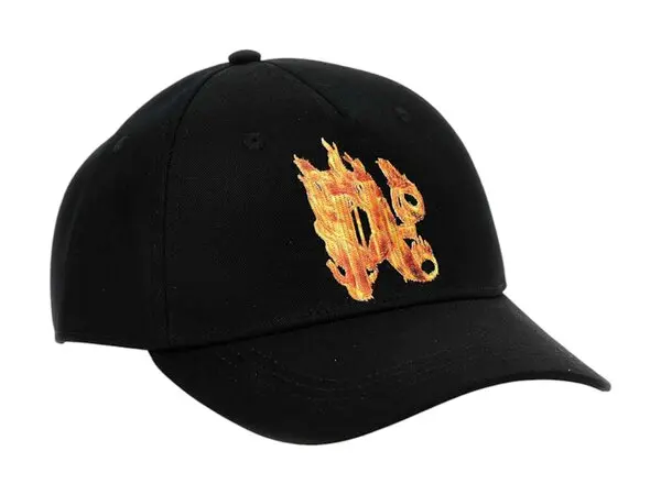Palm Angels Burning Monogram Cap - Black