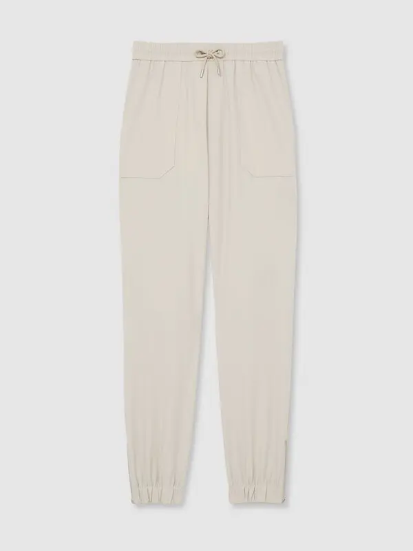 REISS Trouser Climb Stretch-nylon Cuff Trousers - Stone