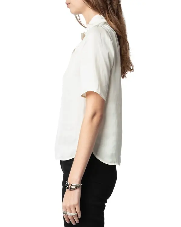 Zadig&Voltaire Topher Satin Top - Flake