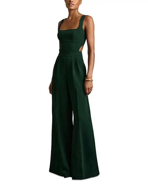 REISS Dion Wide Leg Jumpsuit - Green