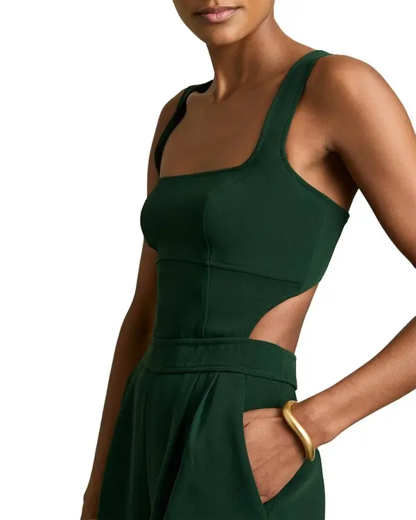 REISS Dion Wide Leg Jumpsuit - Green