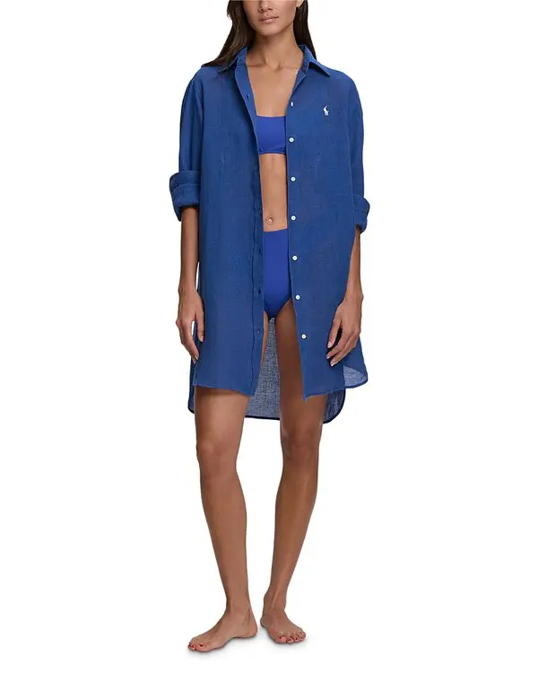 Polo Ralph Lauren Boyfriend Shirt Swim Cover-up - Ultramarine
