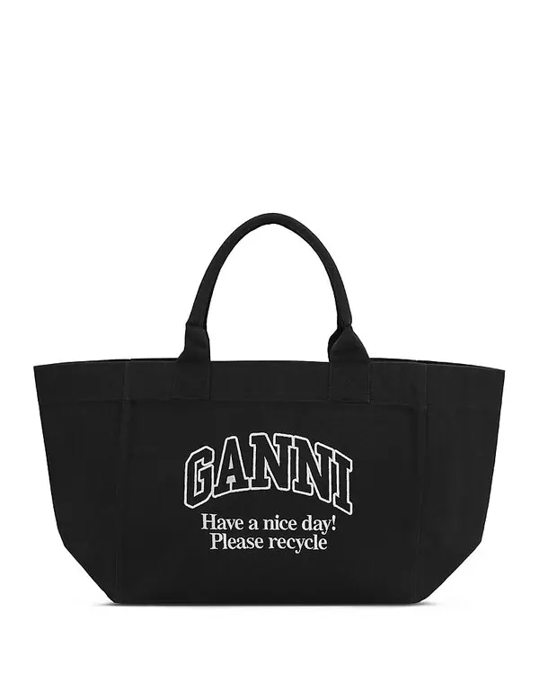 GANNI Contrast Logo Xxl Shopper Tote