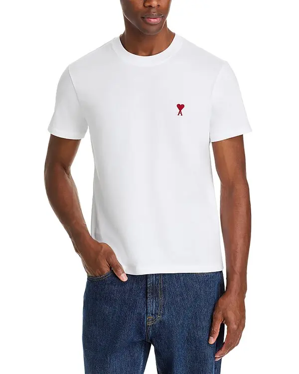Ami Short Sleeve Logo Tee - White