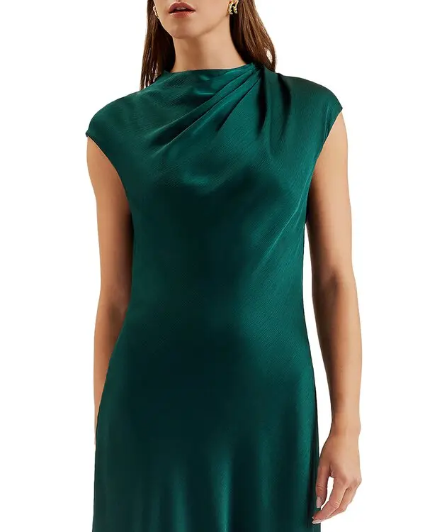 Ted Baker London Rimini Draped Neck Midi Dress In Dark Green - 51% Off |  Editorialist