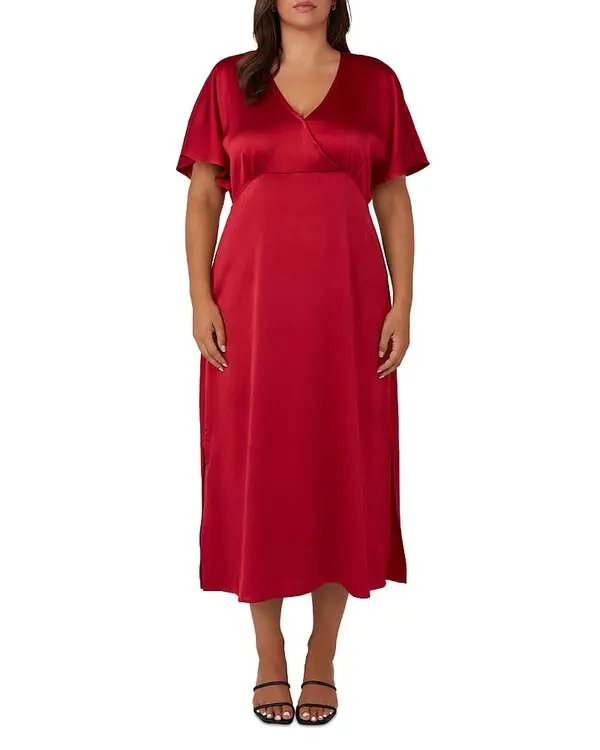 open lace back dress Artemis Red Drape Front Mini Dress main image 0