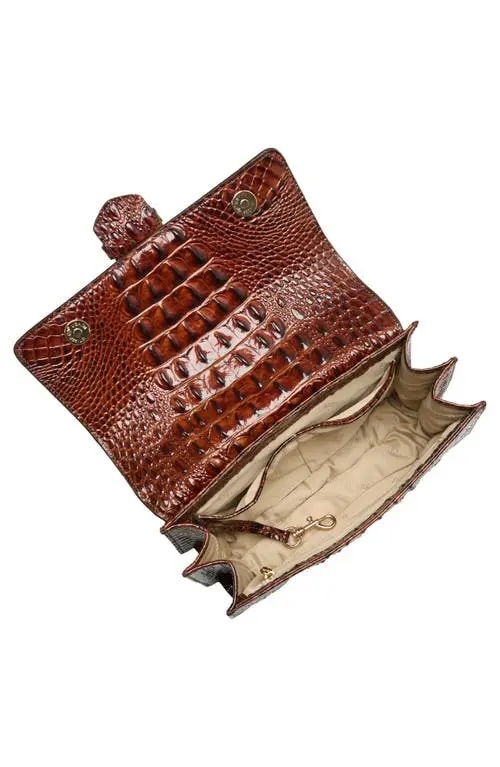 Brahmin Small Hallie Croc Embossed Satchel