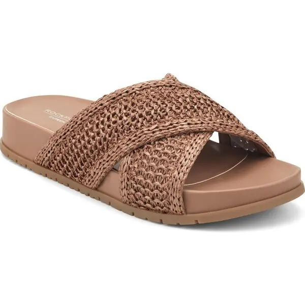 Rockport Leia Slide Sandal - Medium Brown Woven