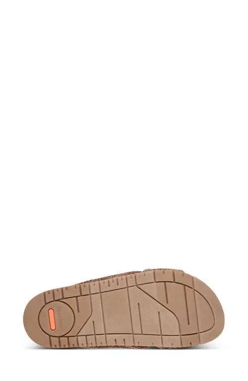 Rockport Leia Slide Sandal - Medium Brown Woven