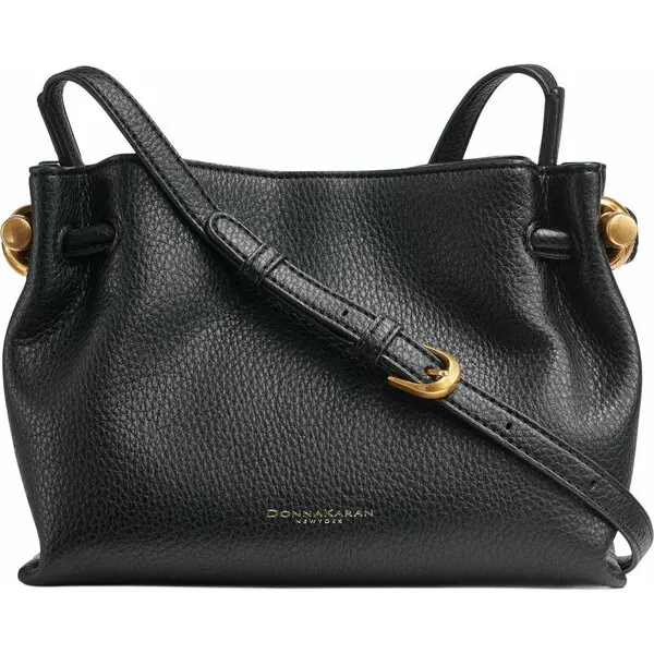Donna Karan New York Leather Crossbody Bag - Black/gold