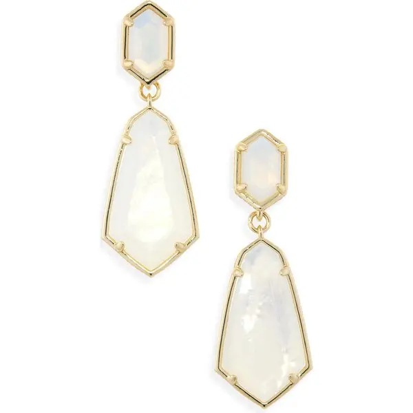 Kendra Scott Hallie Convertible Drop Earrings - Gold Opalite Illusion