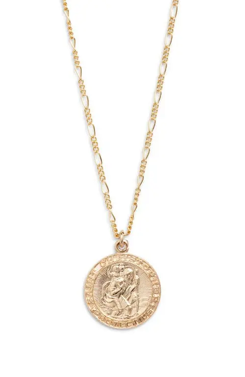 NASHELLE Saint Christopher Pendant Necklace - Gold Fill