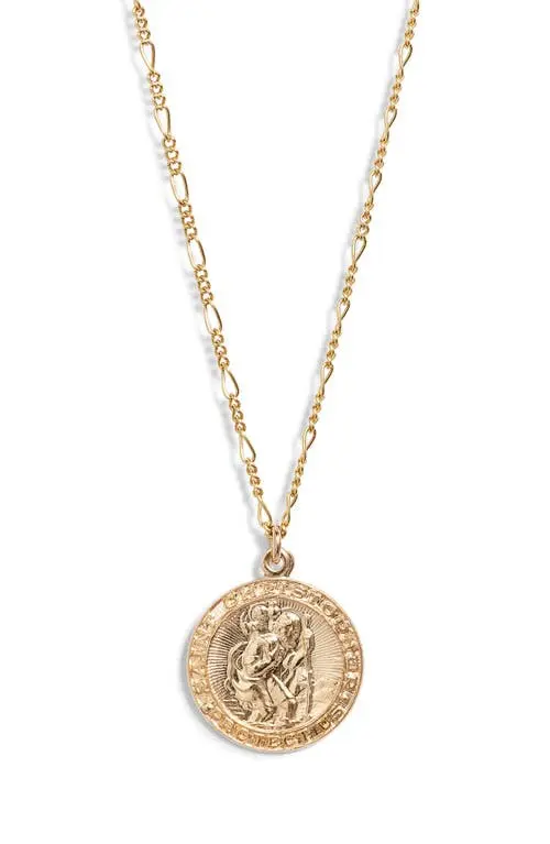 NASHELLE Saint Christopher Pendant Necklace - Gold Fill