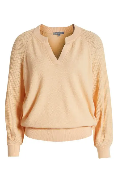 Wit & Wisdom V-notch Sweater - Peach Fuzz