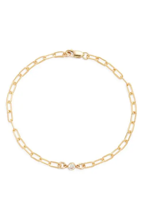 NASHELLE Everly Cubic Zirconia Paperclip Bracelet - Gold Fill
