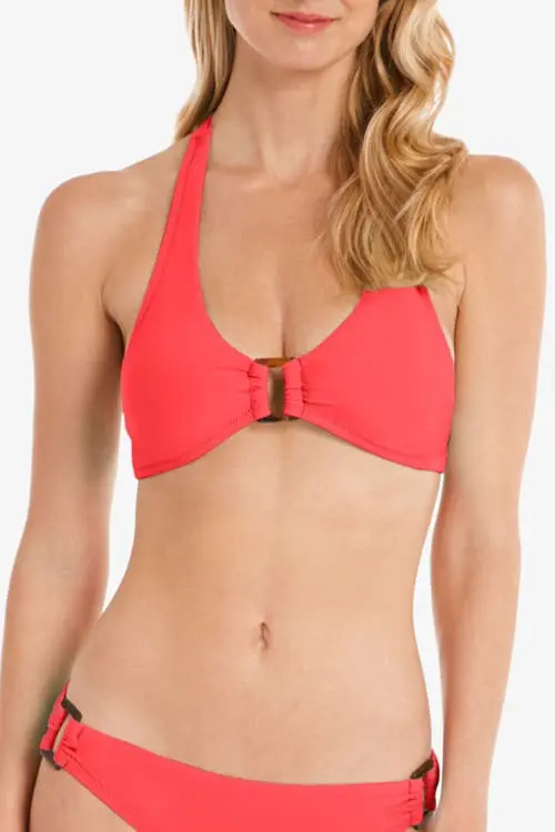 Helen Jon D/dd Tortoise Halter Bikini Top - Ginger