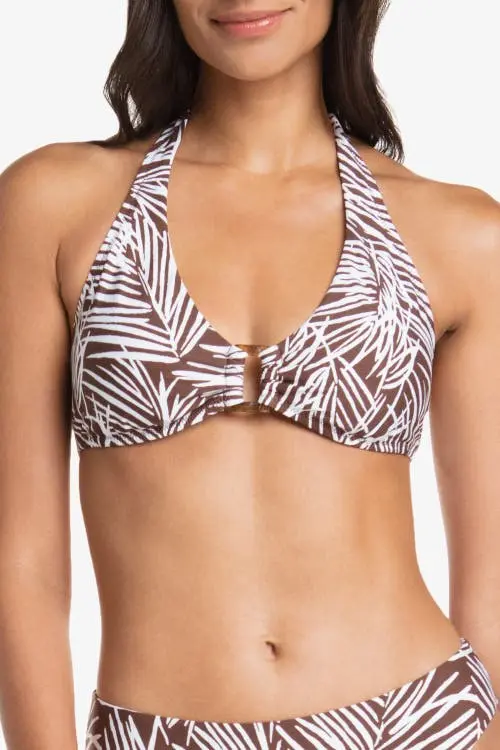 Helen Jon D/dd Tortoise Halter Bikini Top - Paradise Palm