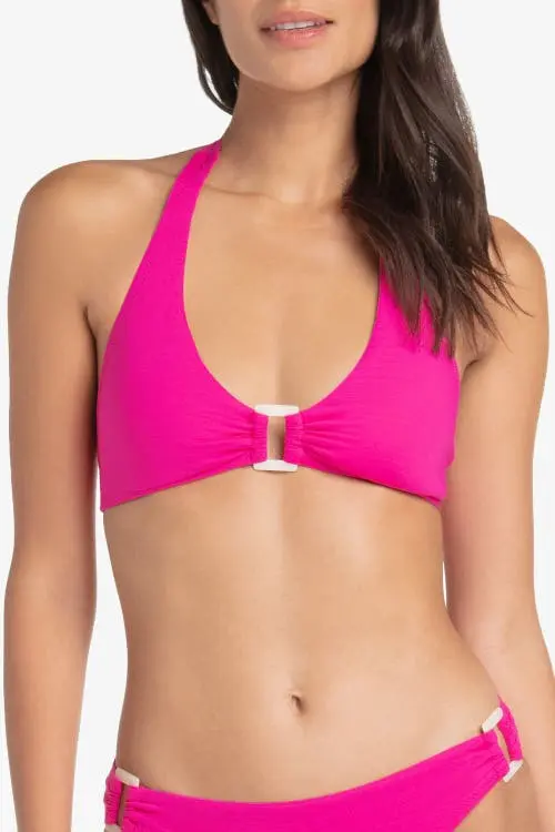 Helen Jon D/dd Tortoise Halter Bikini Top - Textured Lotus Pink