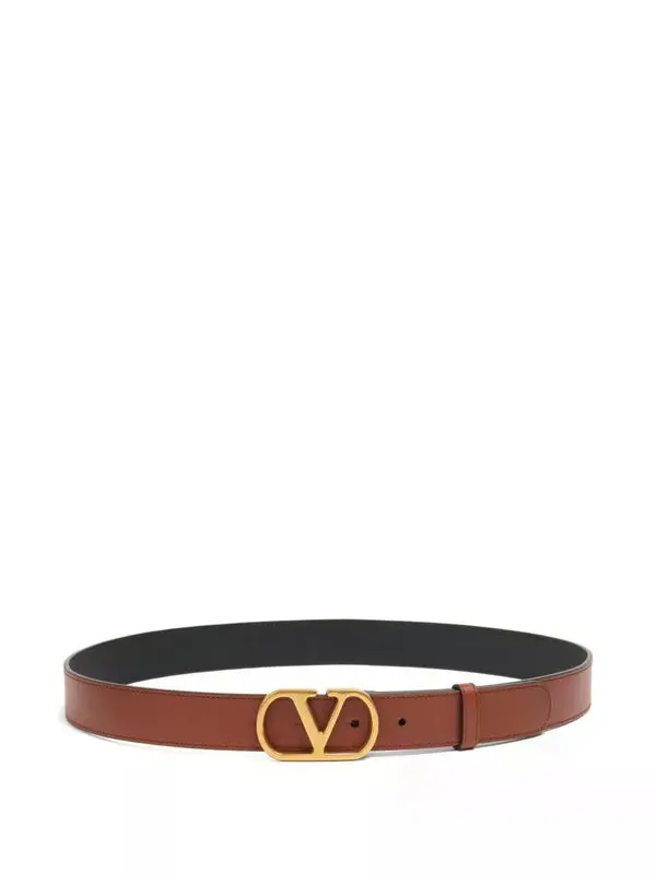 Valentino Garavani Vlogo Signature Leather Belt - Brown