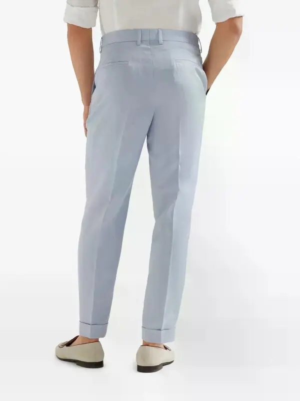Brunello Cucinelli Pressed-crease Trousers - Blue