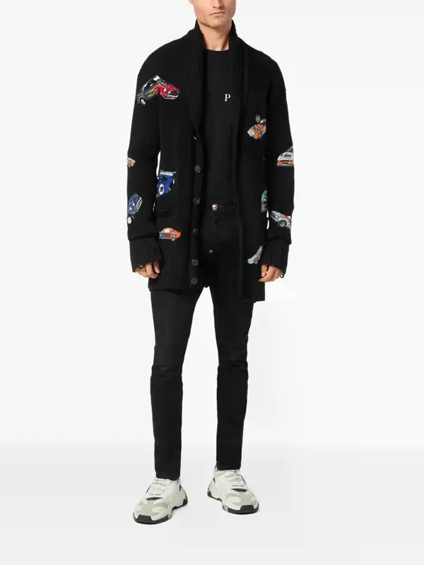 Philipp Plein Car-intarsia Cardigan