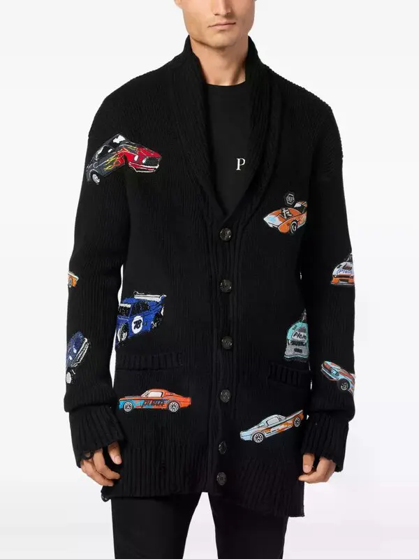 Philipp Plein Car-intarsia Cardigan