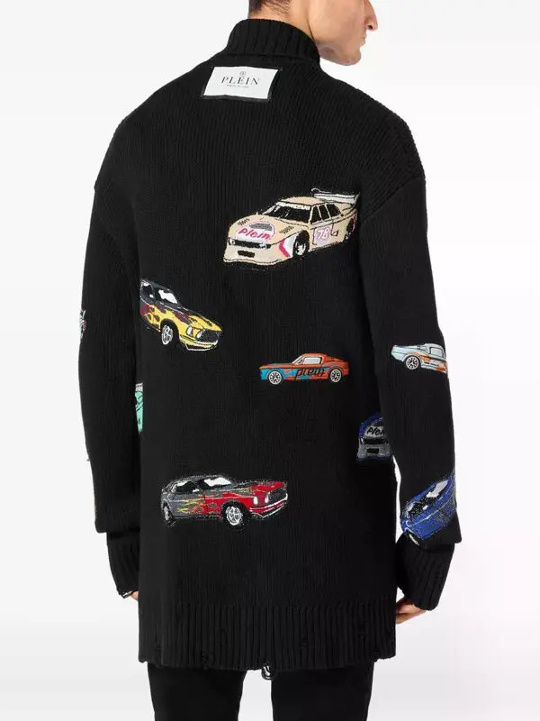 Philipp Plein Car-intarsia Cardigan