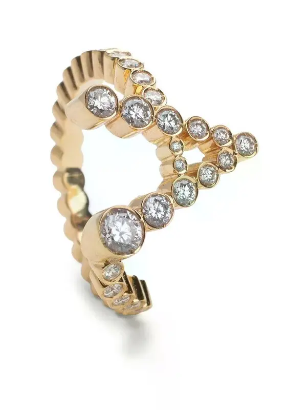 Sophie Bille Brahe 18kt Recycled Yellow Diamond A Letter Ring