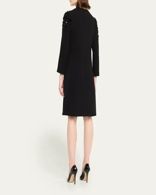 Rickie Freeman For Teri Jon A-line Crepe Dress With Floral Applique