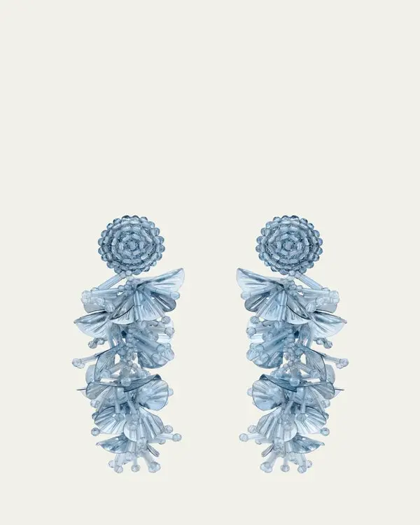 Oscar De La Renta Sequin Tassel Drop Earrings - Sky