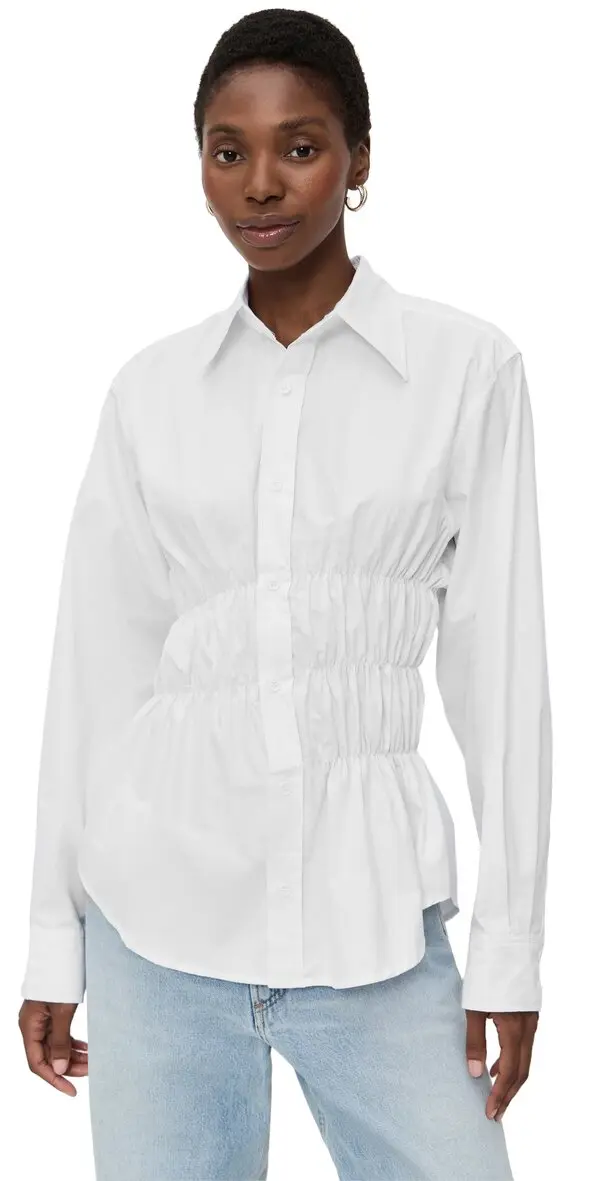 Lioness Ruched Cotton Poplin Shirt