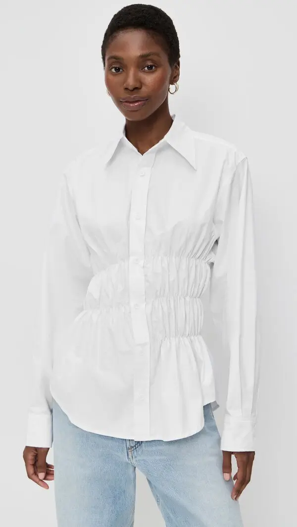 Lioness Ruched Cotton Poplin Shirt
