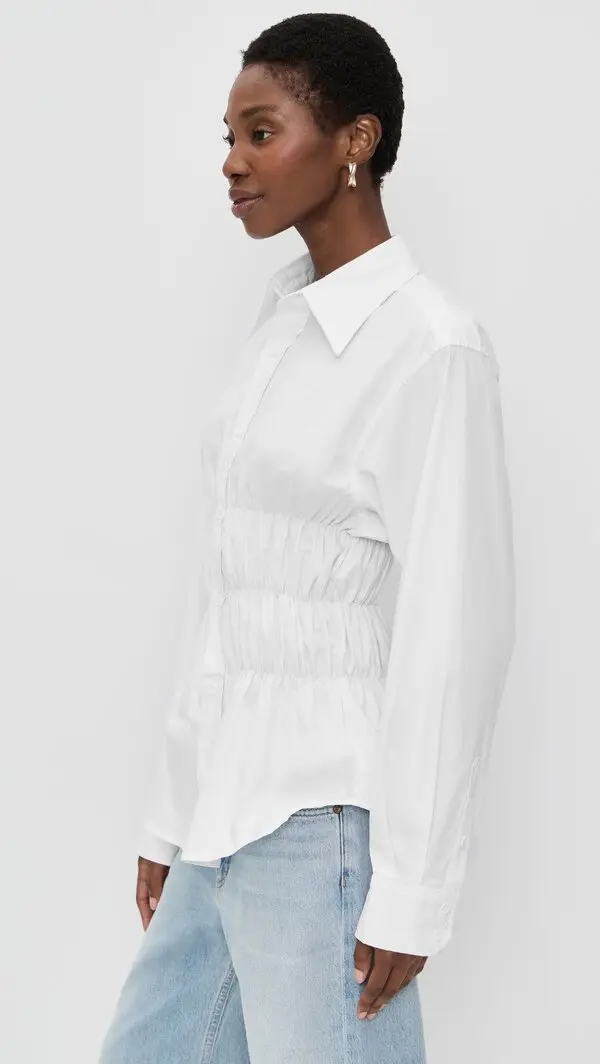 Lioness Ruched Cotton Poplin Shirt