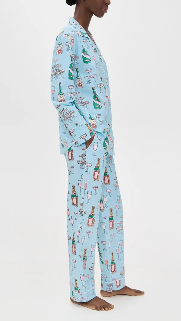 PRINTFRESH Champagne Tower Long Pj Set