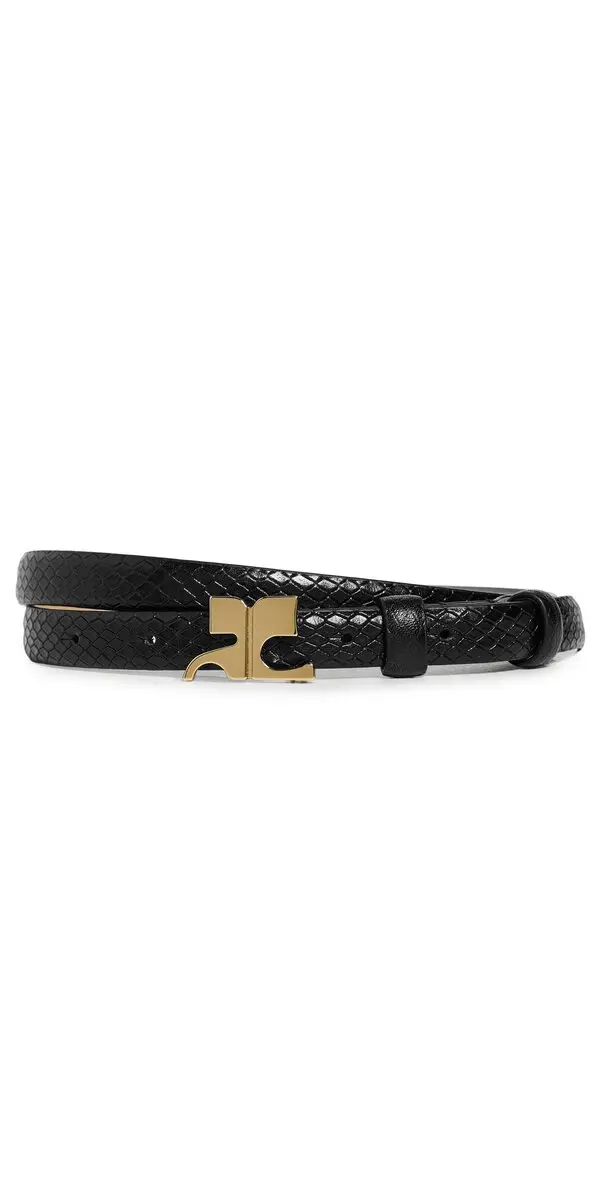 COURREGES Ac Viper 15mm Belt - Black/gold