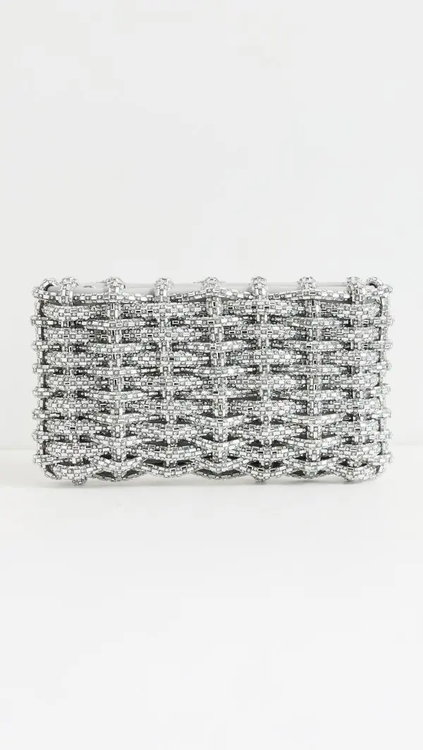 Simkhai Morgan Rhinestone Embellished Woven Clutch